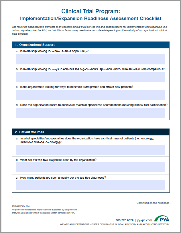 PYA Resource: Clinical Trial Program — Implementation/Expansion ...